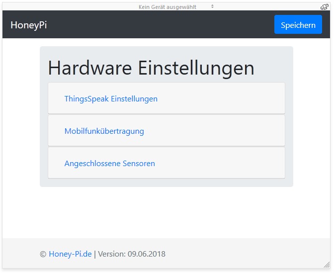 Wartungsmodus (Webinterface) - HoneyPi